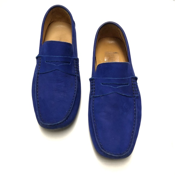 Saks Fifth Avenue | Shoes | Blue Suede Moccasins Size 85 | Poshmark